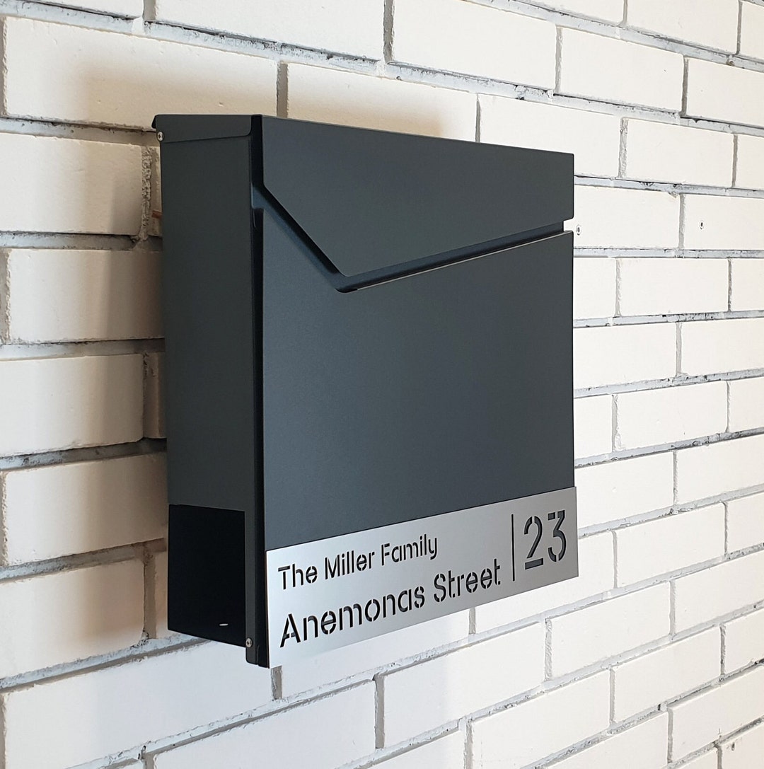 Personalised Wall-mounted Mailbox, Letterbox, Modern Mailbox ...