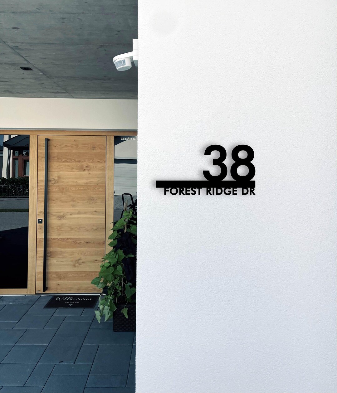 Modern House Number Plaque - Modern House Number Sign - Modern Address ...