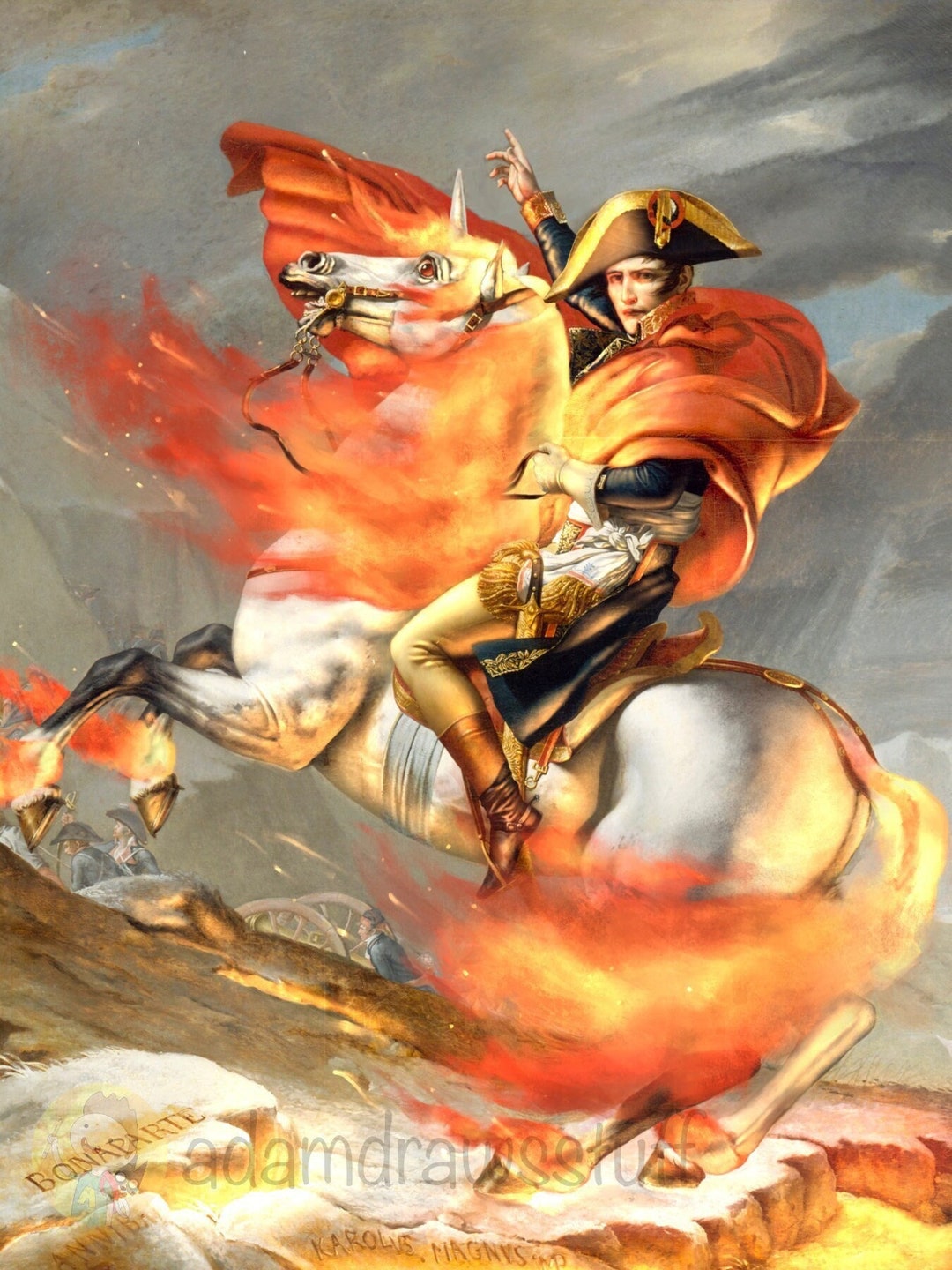 Napoleon Crossing the Alps on a Rapidash - Pokemon Print - Etsy