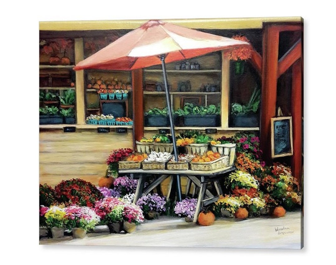 Country Farm Stand Original Country Living Landscape Fine Art - Etsy