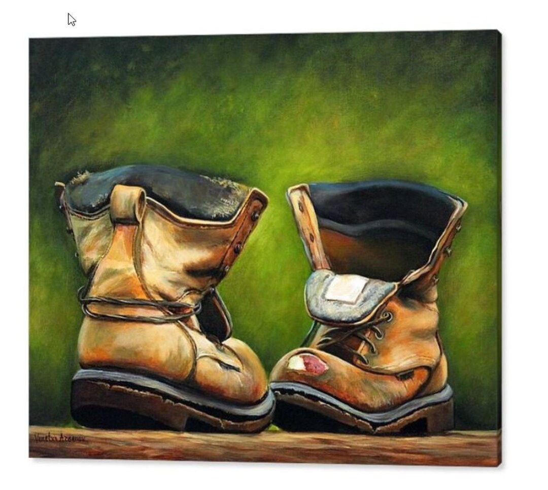 Work Boots Original Still Life Fine Art by Venetka Arsenov - Etsy