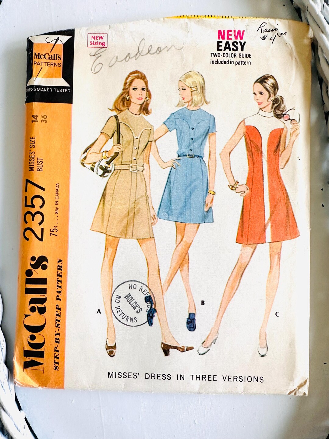 1970s Mccall's Sewing Pattern 2357, Misses' Dress, Size 14, Uncut - Etsy