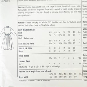 Simplicity Pattern 9303, All Sizes, Misses’/miss Petite Dress, 1989 ...