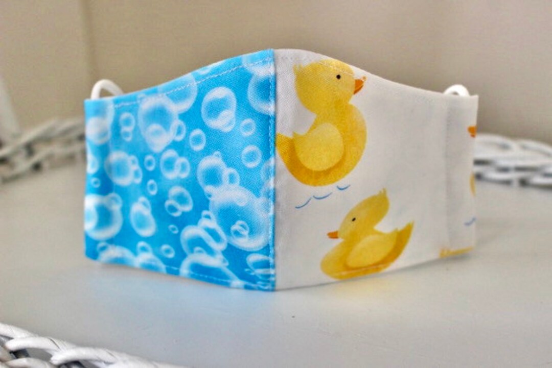 Rubber Ducky Toddler and Child Size Face Mask, Double-layer, Elastic ...