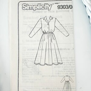Simplicity Pattern 9303, All Sizes, Misses’/miss Petite Dress, 1989 ...