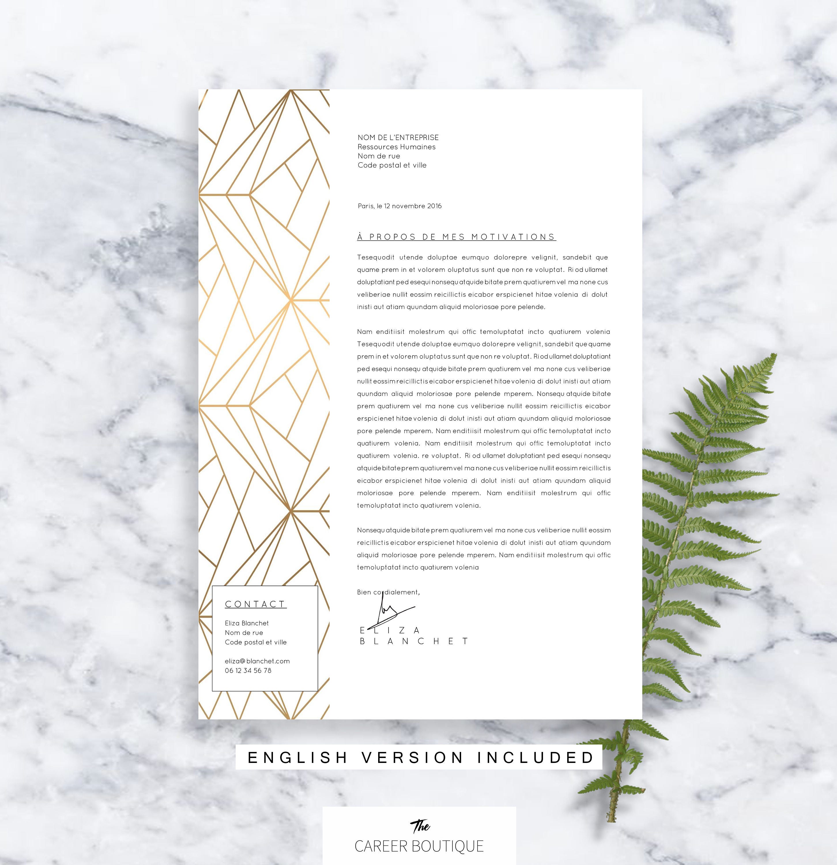 CV Template Eliza | Resume Format | Cover Letter | in English and ...