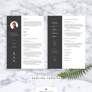 CV Template Paul | Resume Format | Cover Letter | in English and French ...