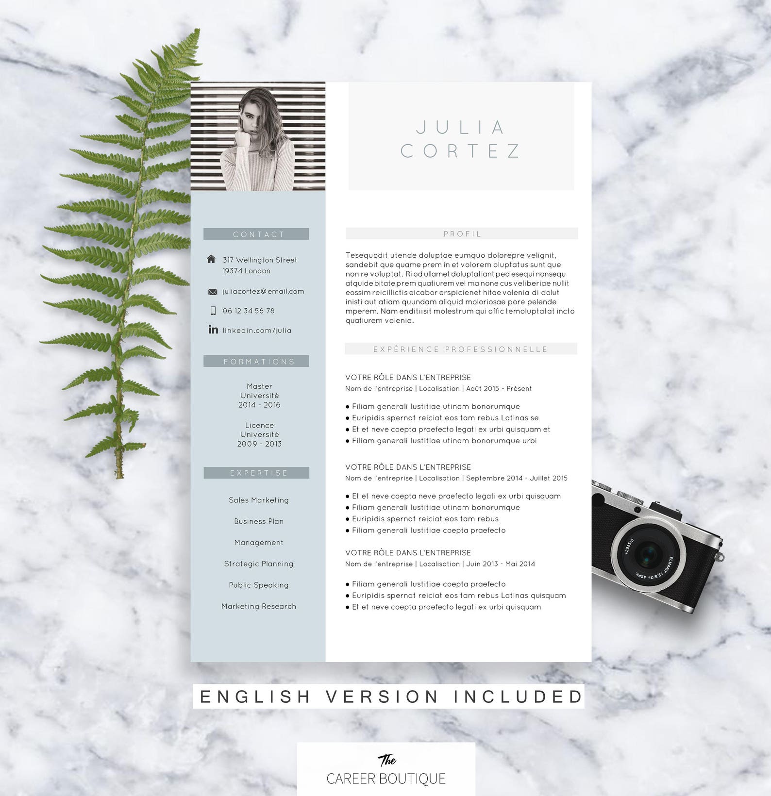 CV Template Julia Curriculum Vitae Motivatiebrief Microsoft Word Instant Download - Etsy Nederland