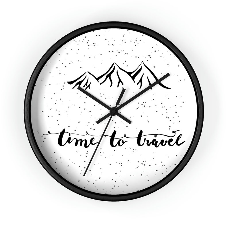 Time to Travel Wall Clock With Mountains - Etsy