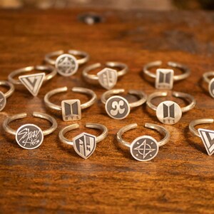 K-pop Stackable Rings With ATEEZ, Seventeen, BTS, Stray Kids, Xikers ...