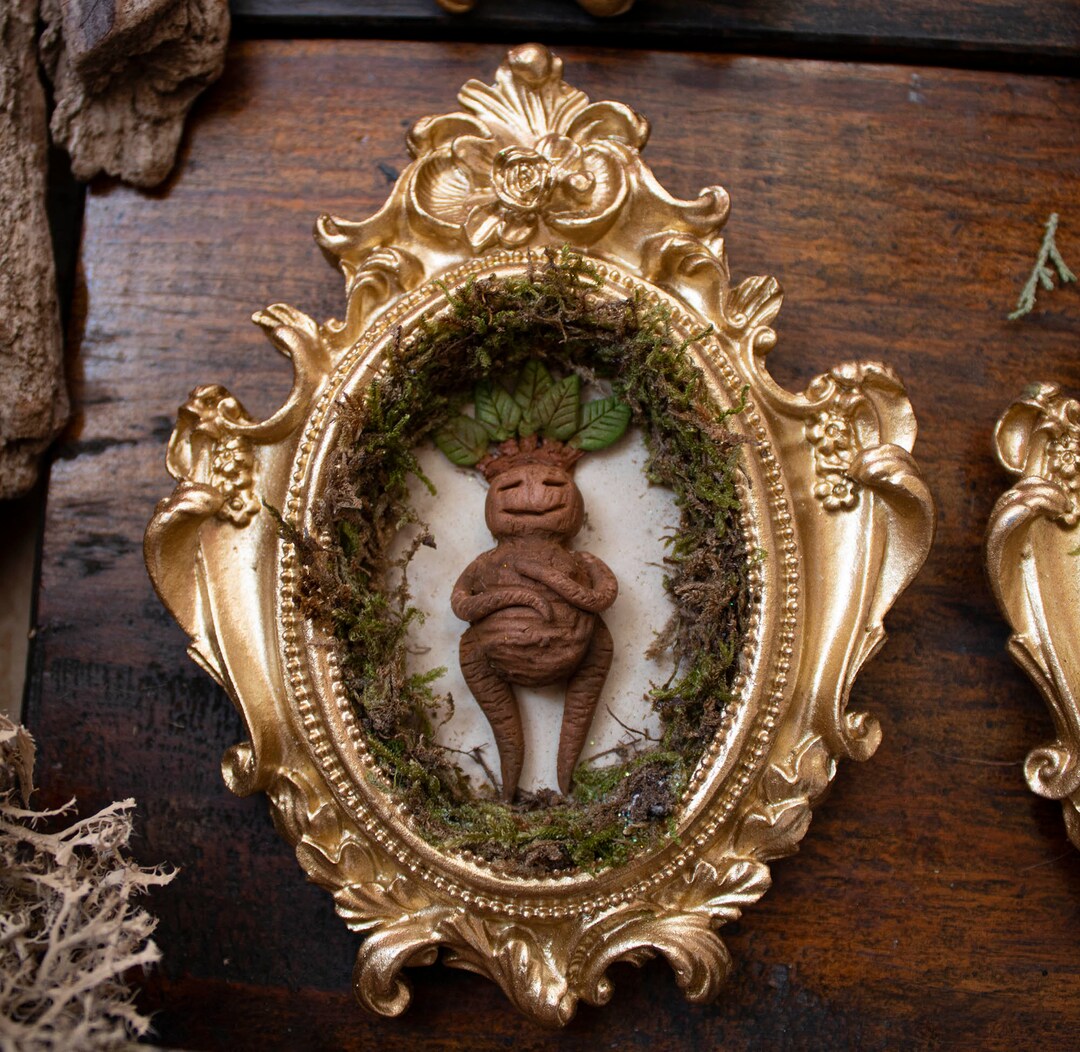 Holiday Magic Mandrake | Golden Frame Wall Art | Handmade Christmas ...