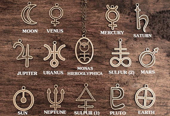 PLANET GLYPHS SYMBOLS Planetary Alchemical Symbols | Etsy