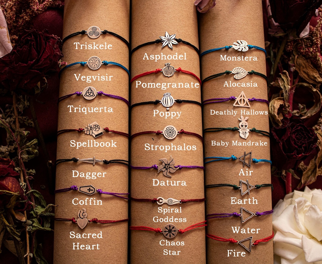 Promo Anklet Bracelet OCCULT SYMBOLS WITCHCRAFT Adjustable Hand/anklet ...