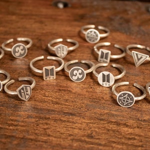 K-pop Stackable Rings With ATEEZ, Seventeen, BTS, Stray Kids, Xikers ...
