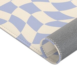 Retro Rug for Bedroom Groovy Rugs for Living Room Checkered Rug Purple ...