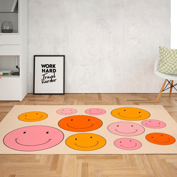Smiley Face Rug - Etsy