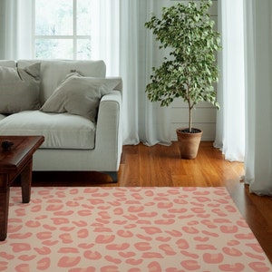 Pastel Rugs for Bedroom Aesthetic Retro Rugs for Living Room Leopard ...