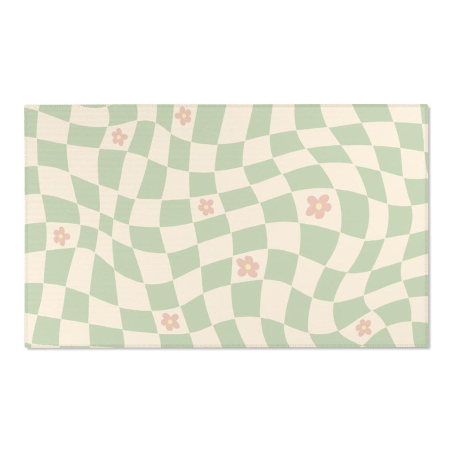 Green Pastel Rugs for Bedroom Aesthetic Retro Rugs for Living | Etsy