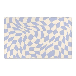 Retro Rug for Bedroom Groovy Rugs for Living Room Checkered Rug Purple ...