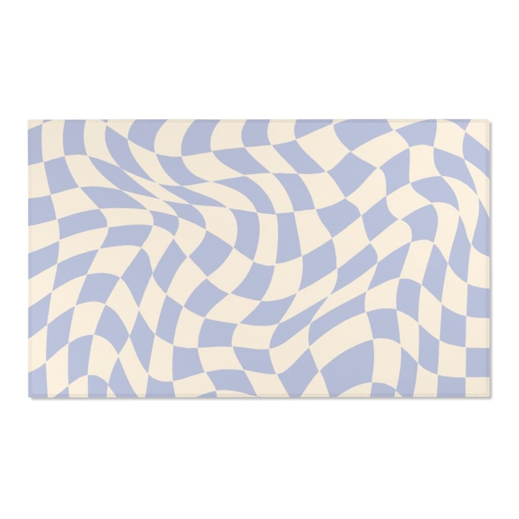 Retro Rug for Bedroom Groovy Rugs for Living Room Checkered - Etsy