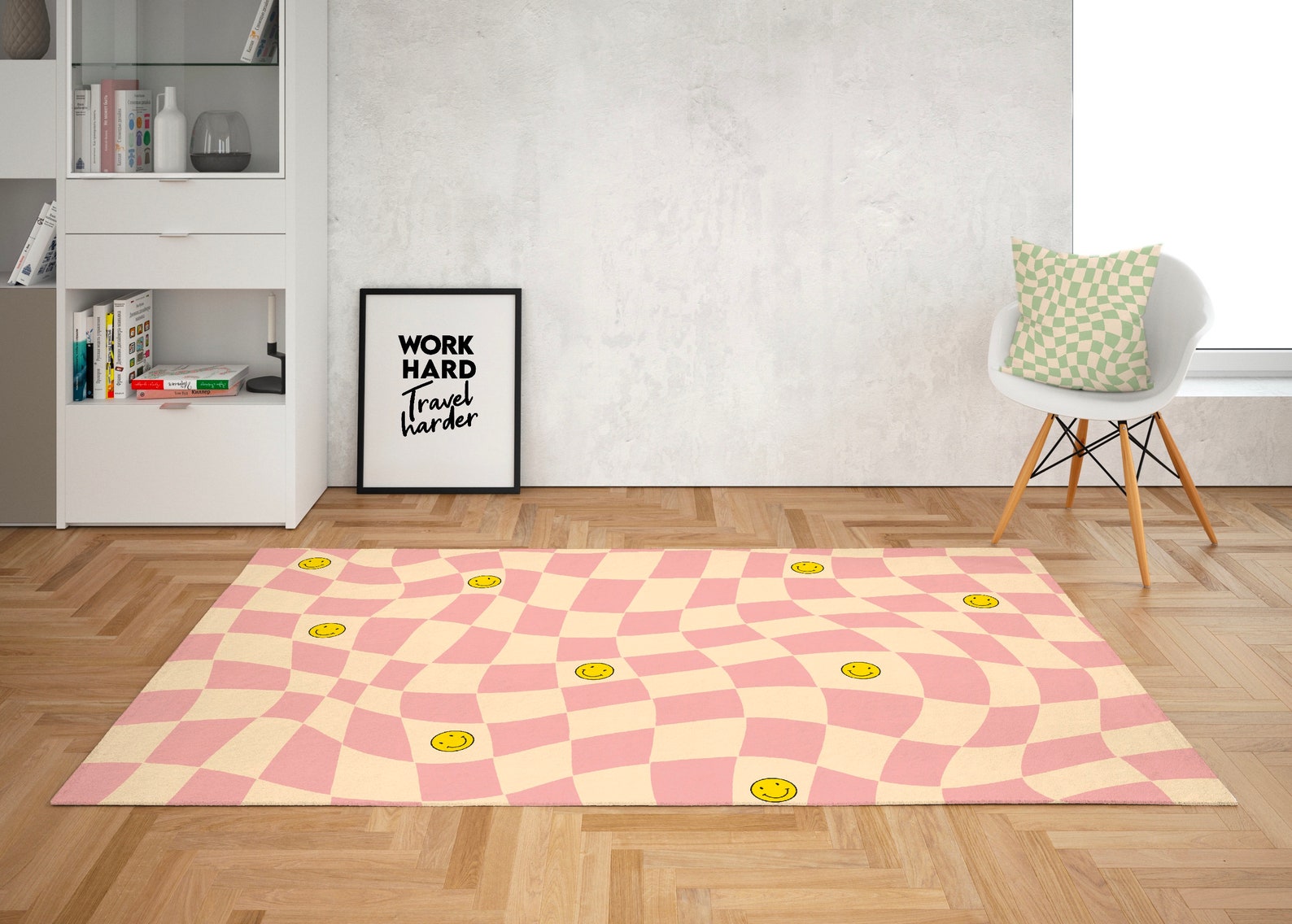 Pink Pastel Rugs for Bedroom Aesthetic Retro Rugs for Living - Etsy