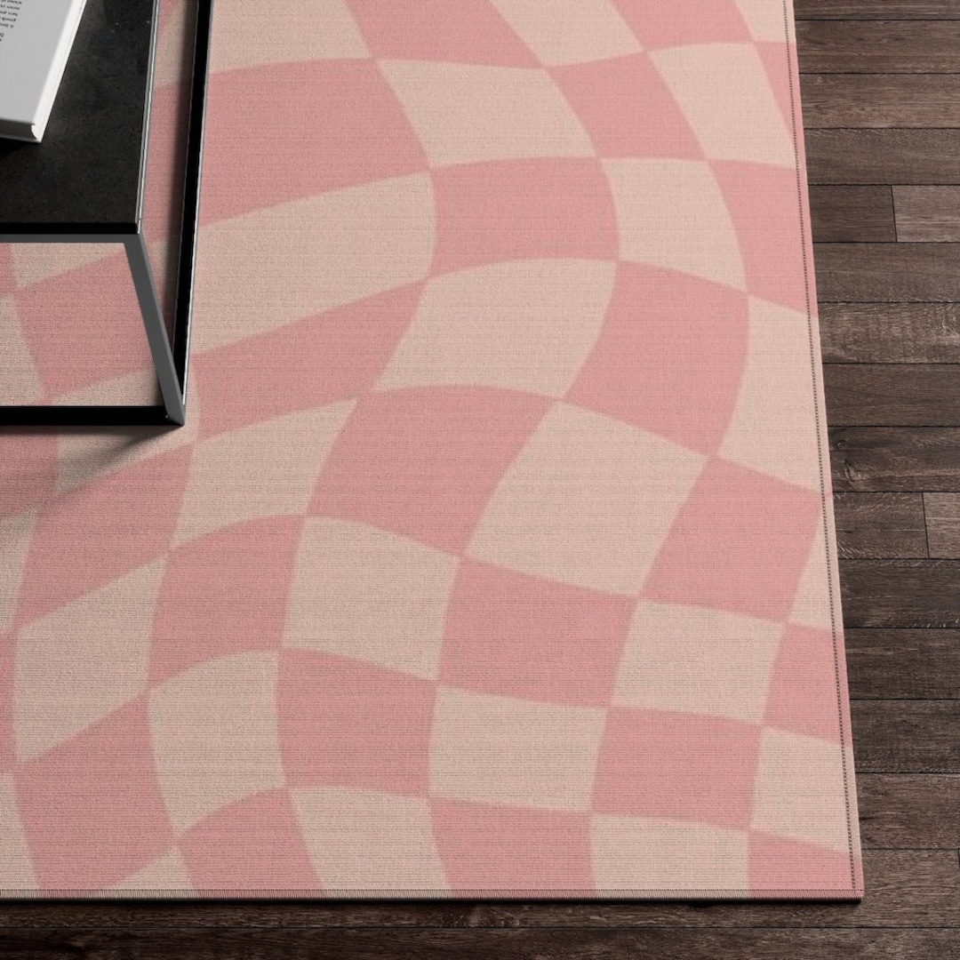 Pink Pastel Rugs for Bedroom Aesthetic Retro Rugs for Living Room ...