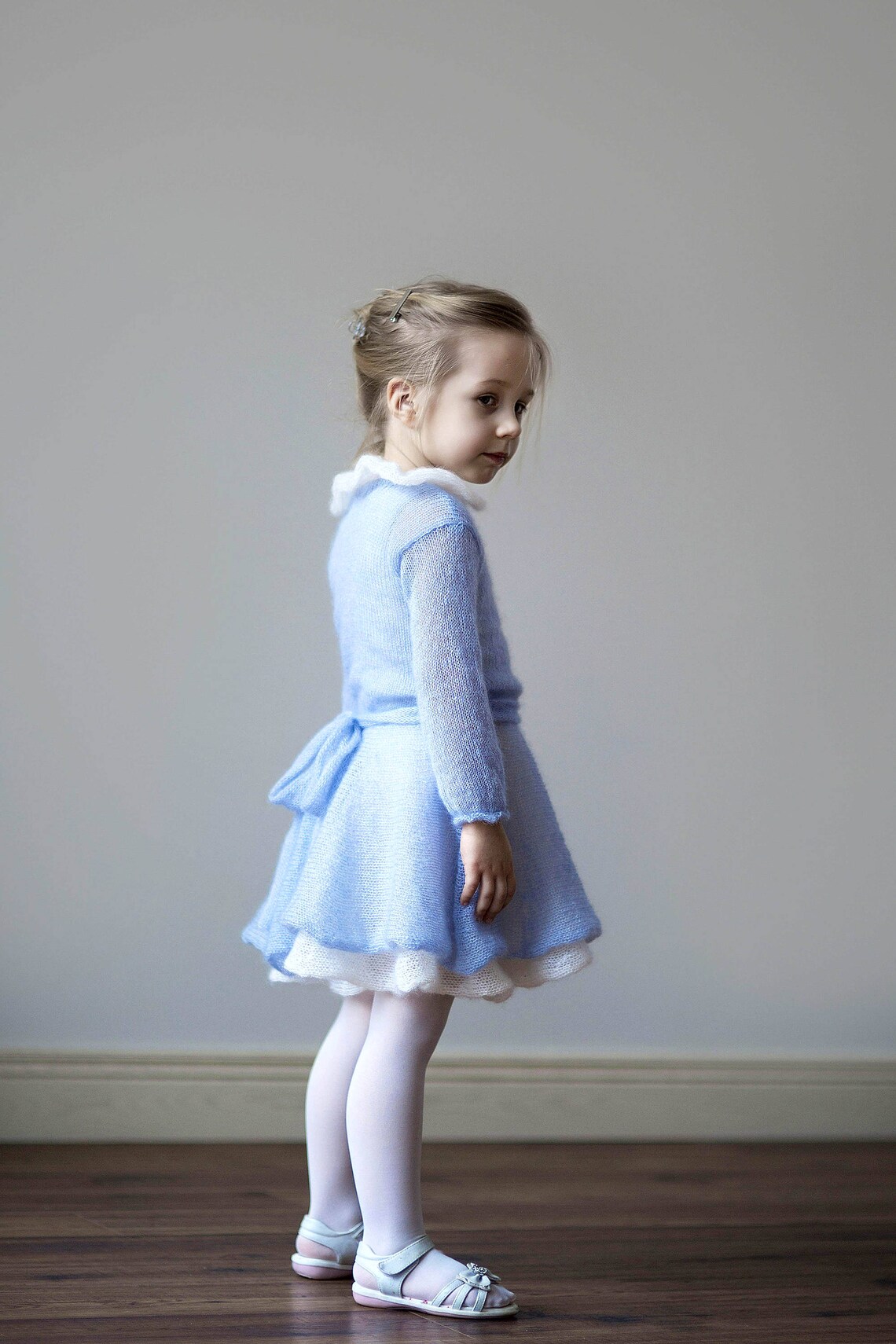 Blue Girls Dress, Long Sleeve Girls Dresses ADULT SIZE AVAILABLE - Etsy