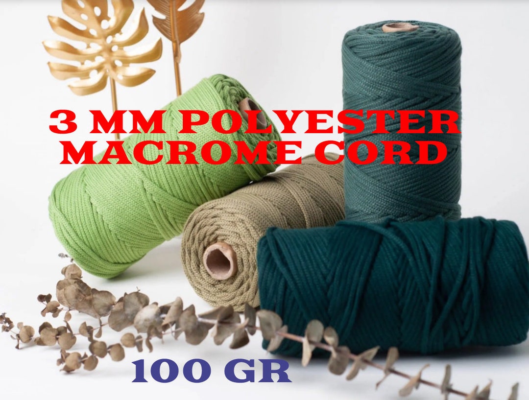 3 Mm Polyester Macrame Cord, Macrame Rope, 100 Gr Macrame Yarn, Macrame ...