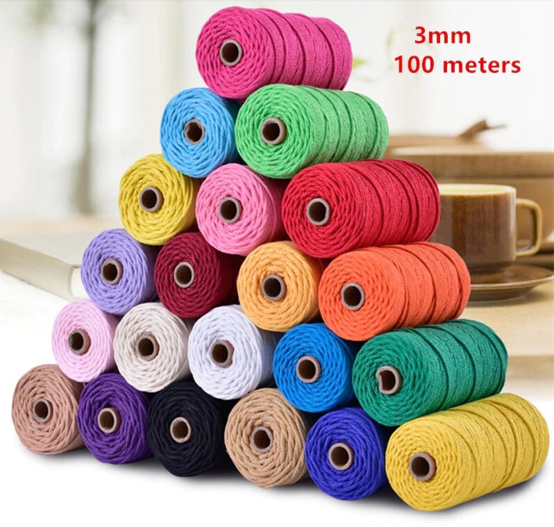 3 Mm Polyester Macrame Cord, Macrame Rope, 100 Gr Macrame Yarn, Macrame ...