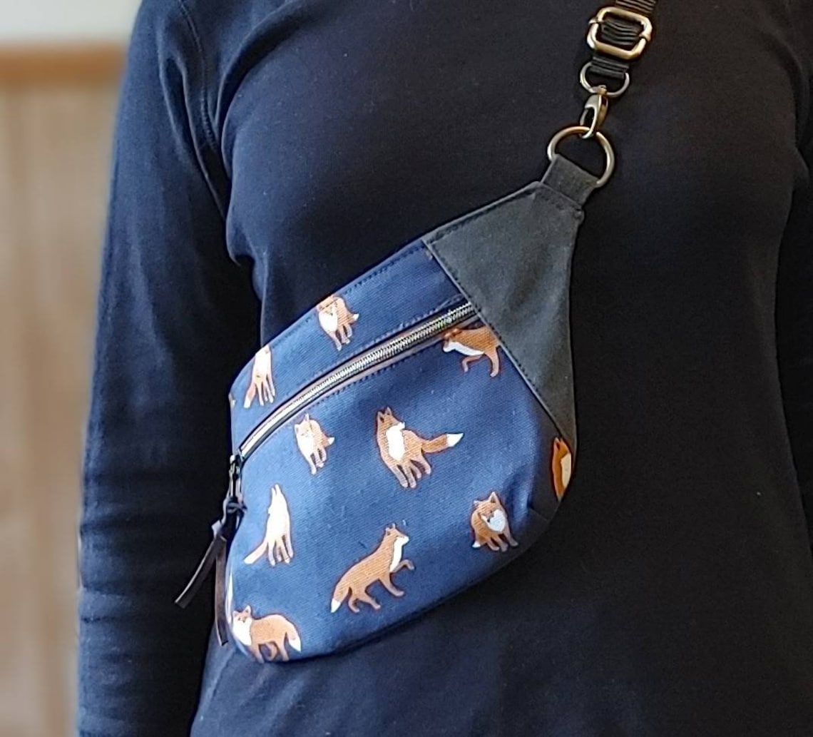 Olive Waxed Canvas and Rifle Paper Co Herb Garden Fanny Pack: Handmade ...