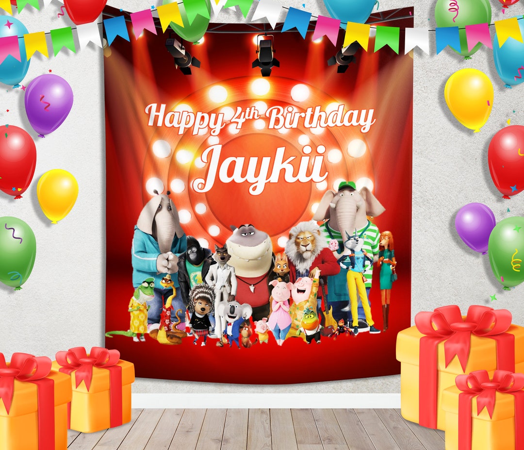 Sing 2 Personalized Birthday Party Backdrop,sing 2 Personalized Banner ...