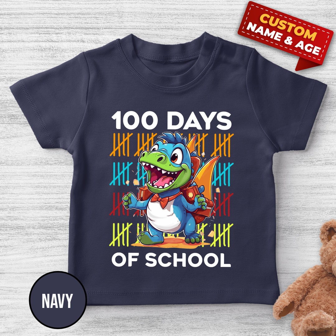 100 Days of School Dinosaur T Rex Shirt/100th Day of School Dinosaur ...