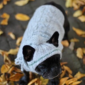 French Bulldog Wool Sweater and Hat, French Bulldog Grey Tweed Winter ...