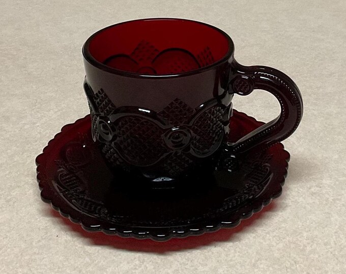 Avon Cape Cod 1876 Collection Vintage Dinnerware Ruby Red Glassware ...