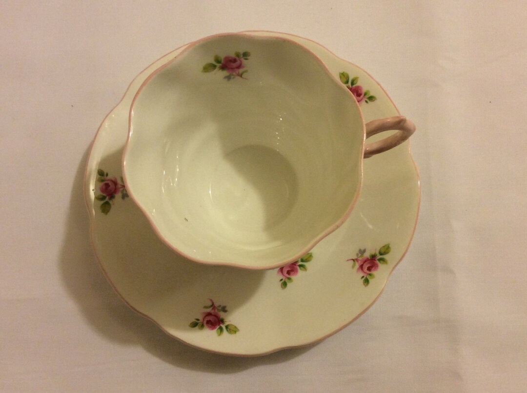 Vintage ANDREA Fine Bone China Tea/coffee Cup & Saucer Set White Roses ...