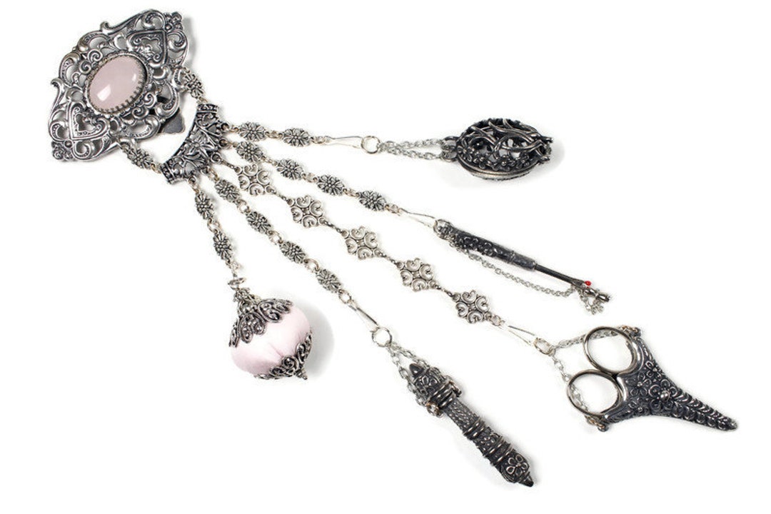 Pink Sewing Chatelaine Based on Historical Models/ Reproduction/ - Etsy