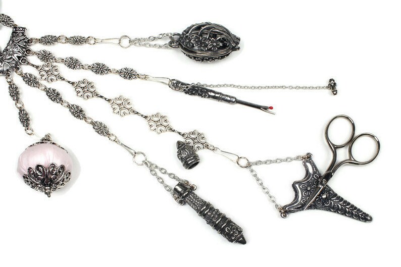 Pink Sewing Chatelaine Based on Historical Models/ - Etsy