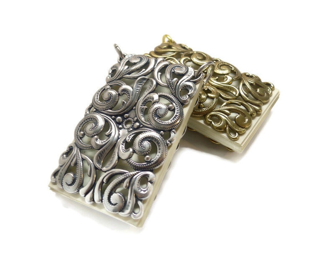 Floral Filigree Small Notebook Pendant for Chatelaine - Etsy