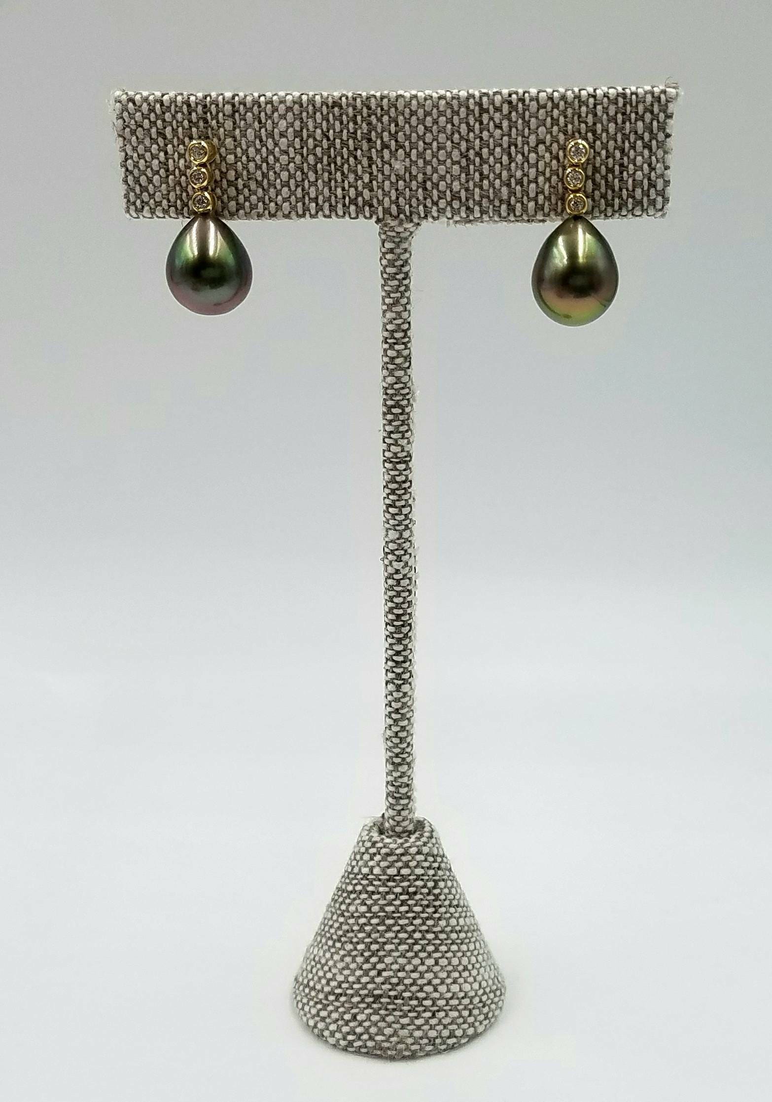 Buy Cook Island Black Pearls Black Pearl Earrings 14 Kt Gold and ...