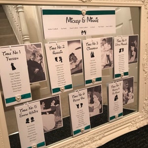 Disney Wedding Table Names/numbers for Wedding Breakfast and - Etsy UK