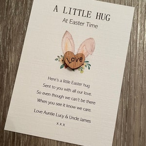 A Tiny Little Easter Pocket Hug With Personalised Poem Card, Isolation ...