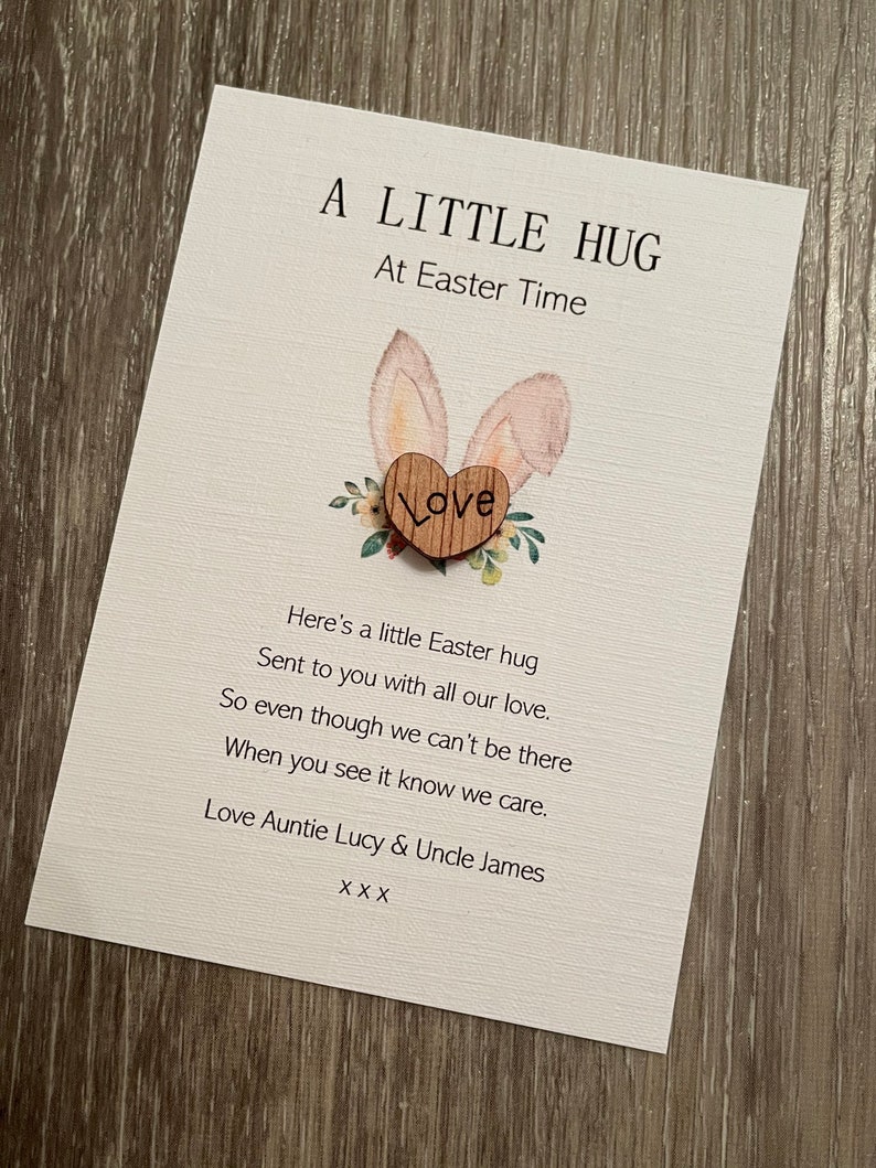 A Tiny Little Easter Pocket Hug With Personalised Poem Card - Etsy