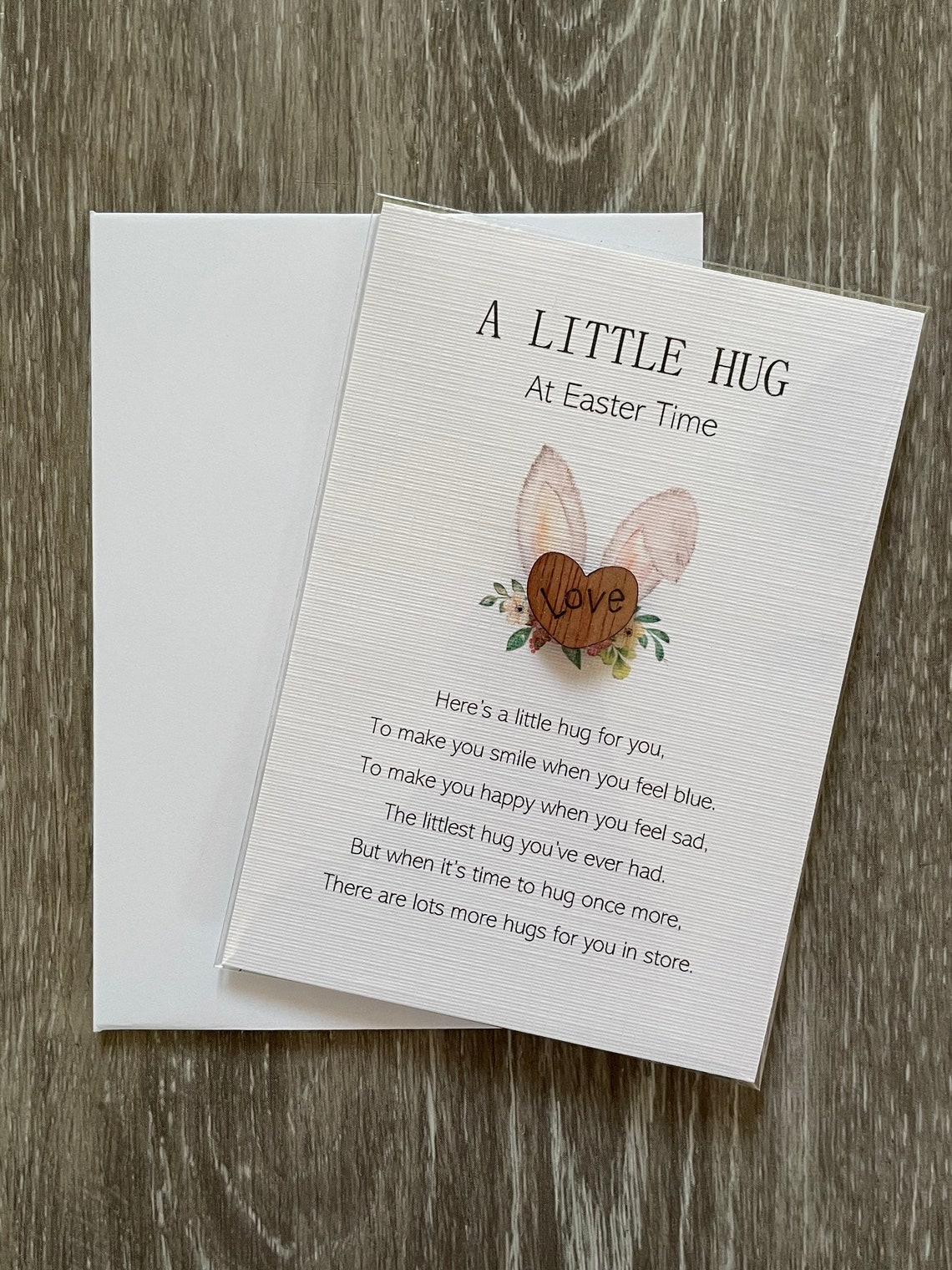 PERSONALISED Tiny Easter Hug Card, Pocket Hug Poem Card, Isolation Gift ...