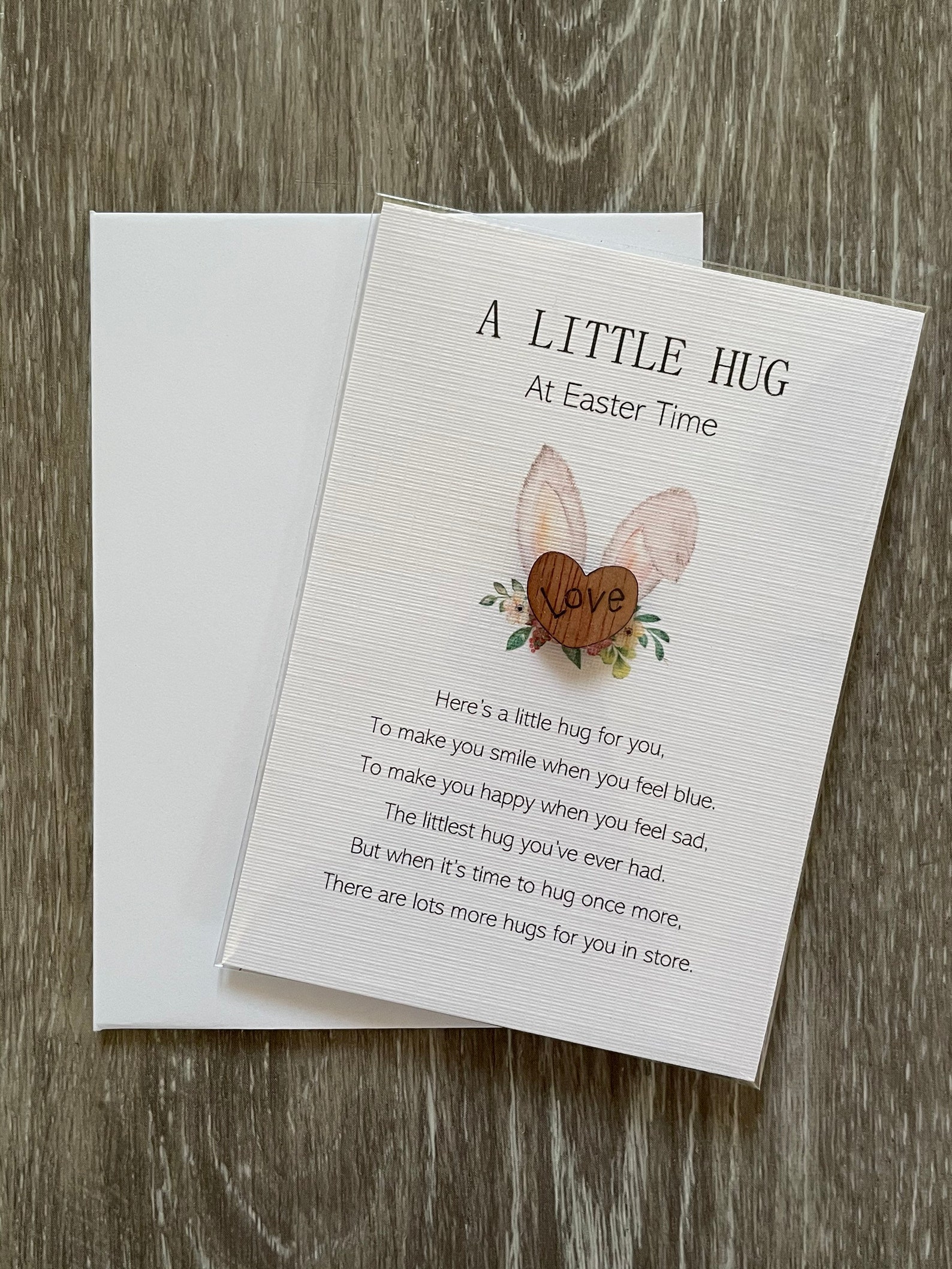 PERSONALISED Tiny Easter Hug Card, Pocket Hug Poem Card, Isolation Gift ...