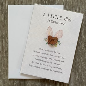 PERSONALISED Tiny Easter Hug Card, Pocket Hug Poem Card, Isolation Gift ...