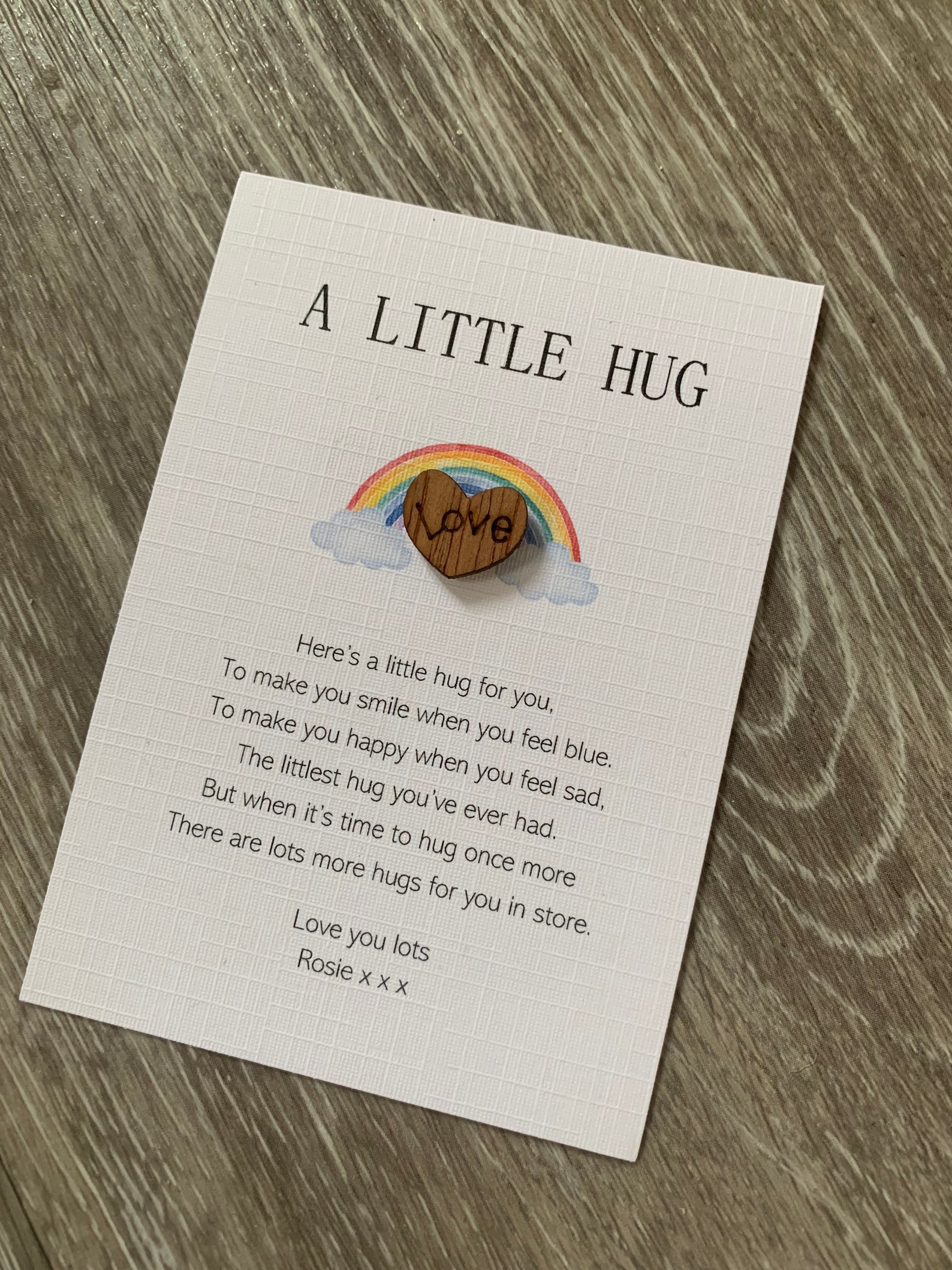 A tiny little pocket hug poem card isolation gift miss you | Etsy