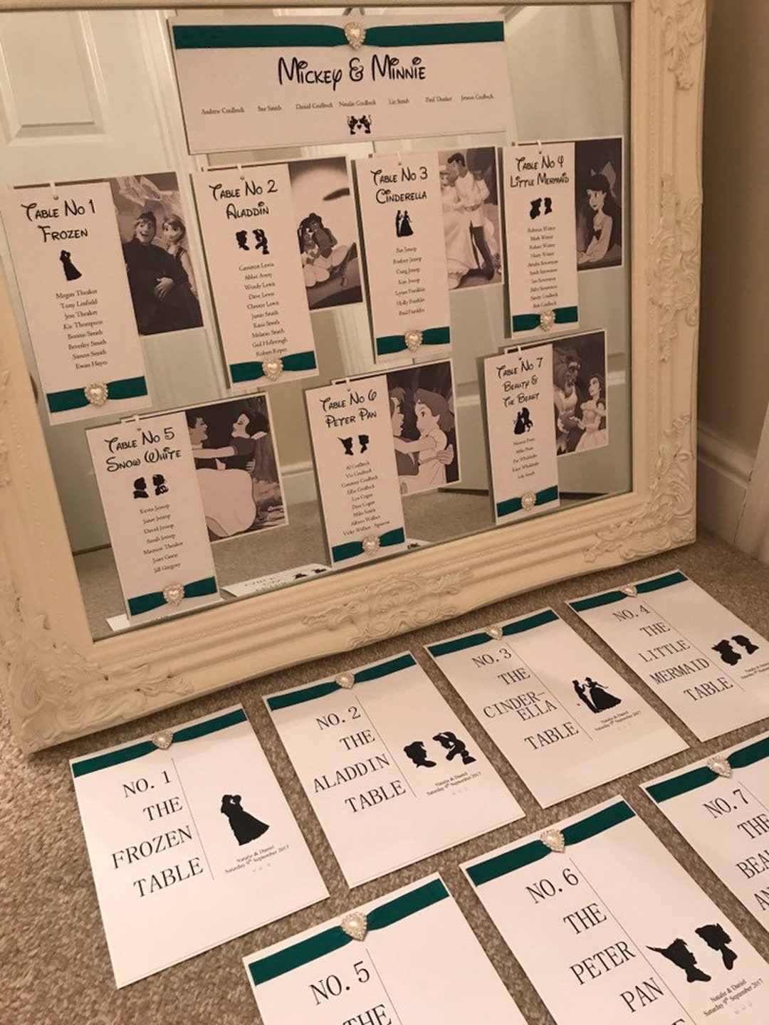 Disney Wedding Table Names/numbers for Wedding Breakfast and Seating ...