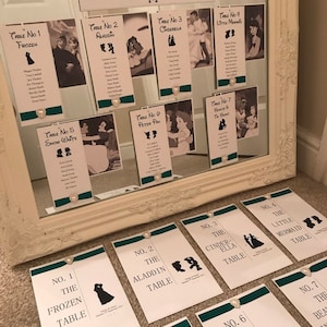 Disney Wedding Table Names/numbers for Wedding Breakfast and Seating ...