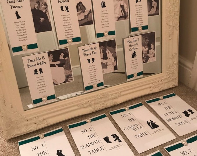 Disney Wedding Table Names/numbers for Wedding Breakfast and Seating ...