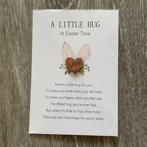 PERSONALISED Tiny Easter Hug Card, Pocket Hug Poem Card, Isolation Gift ...